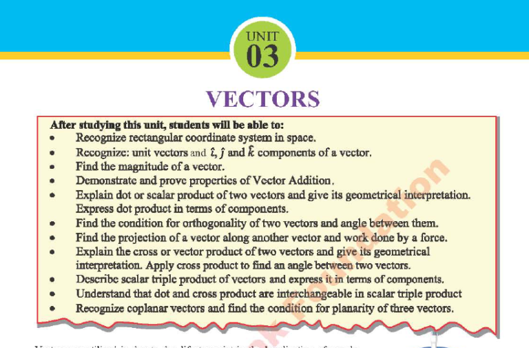 Chapter 3 Vectors | National Foundation Book - Math World