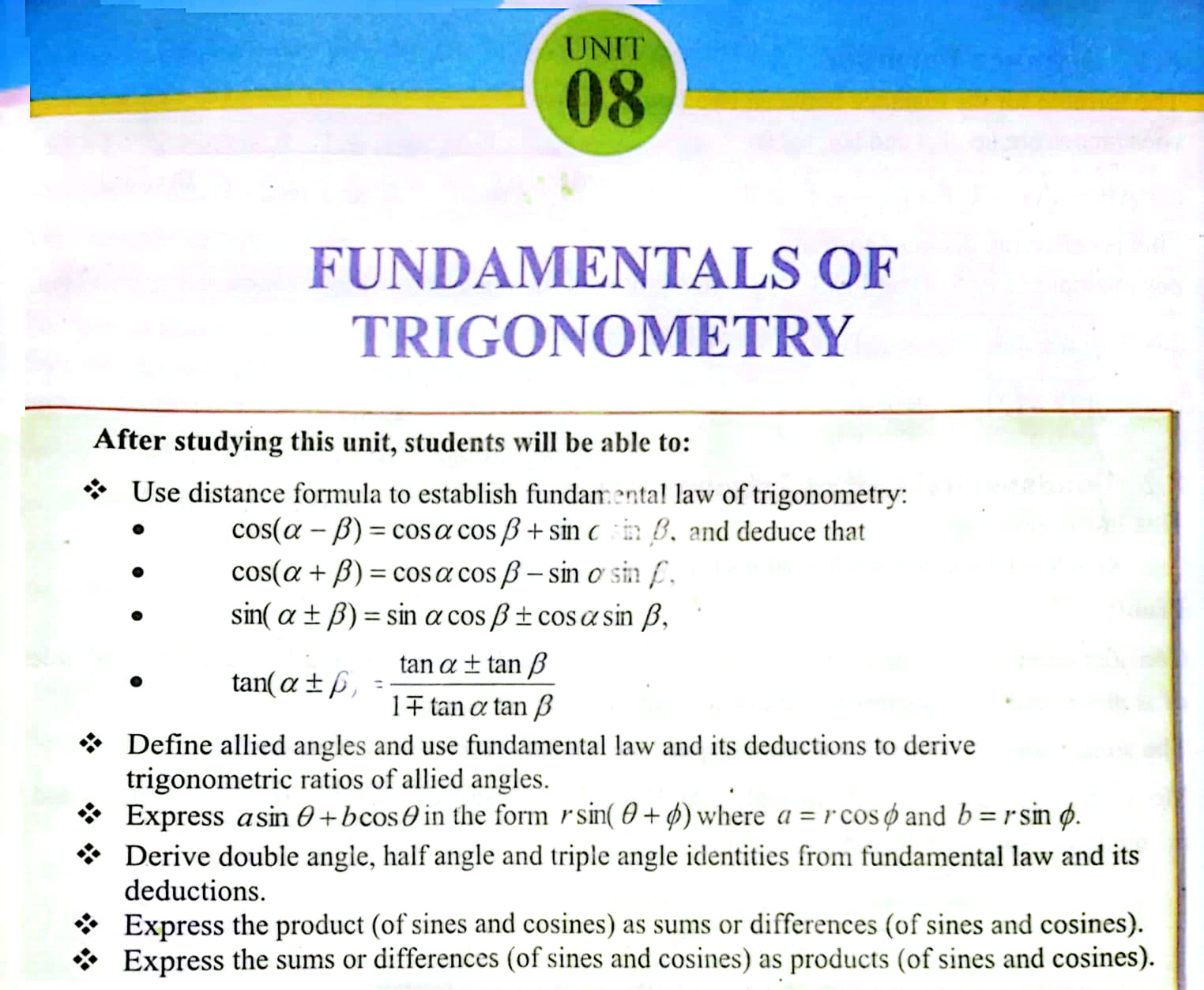Chapter 8 | Fundamentals of Trigonometry | National Book Foundation ...