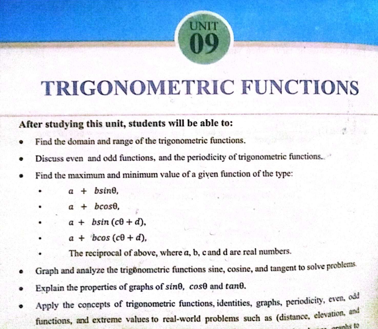 Chapter 9 | Trigonometric Functions | National Book Foundation - Math World
